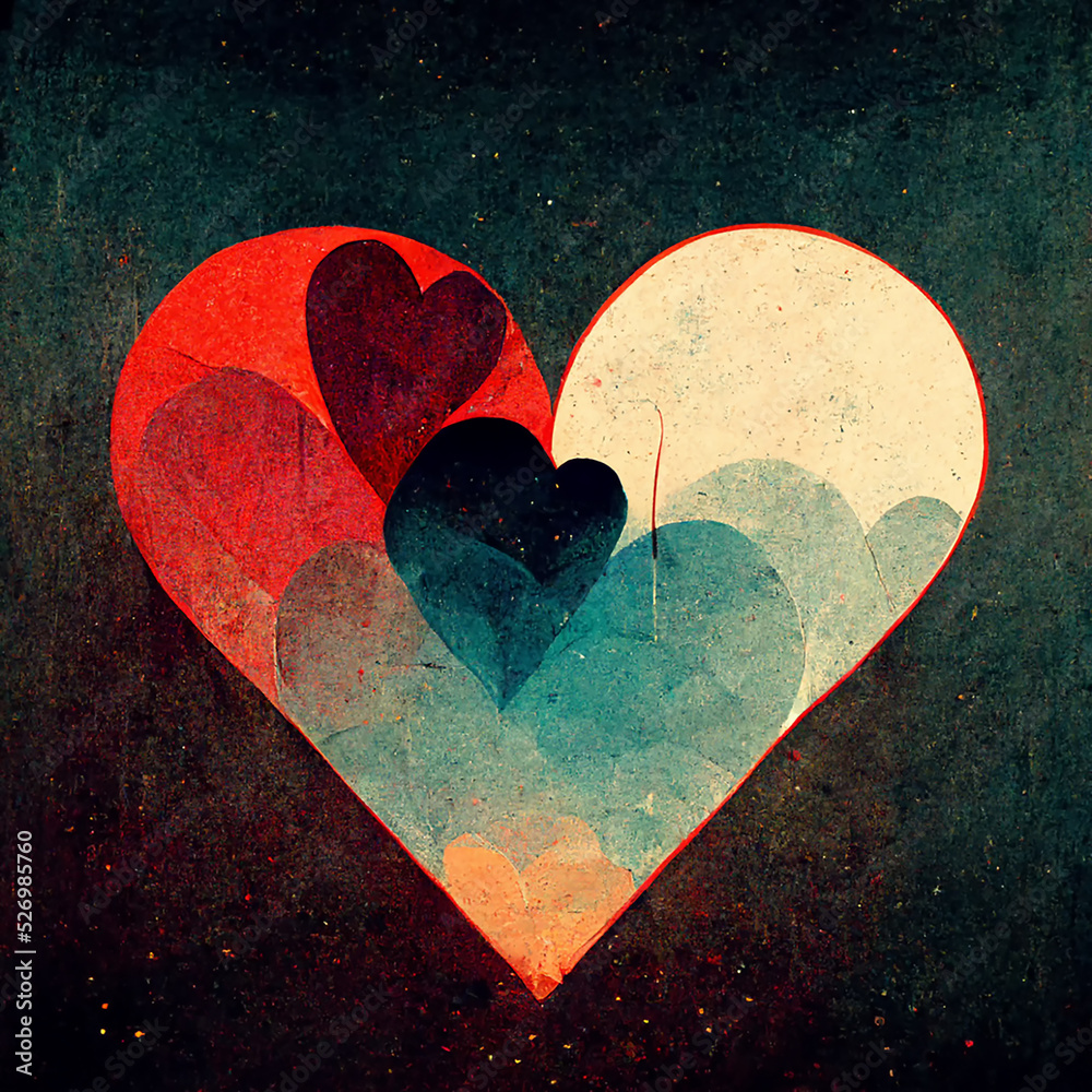 Red heart design icon flat. Modern flat valentine love sign. Trendy ...