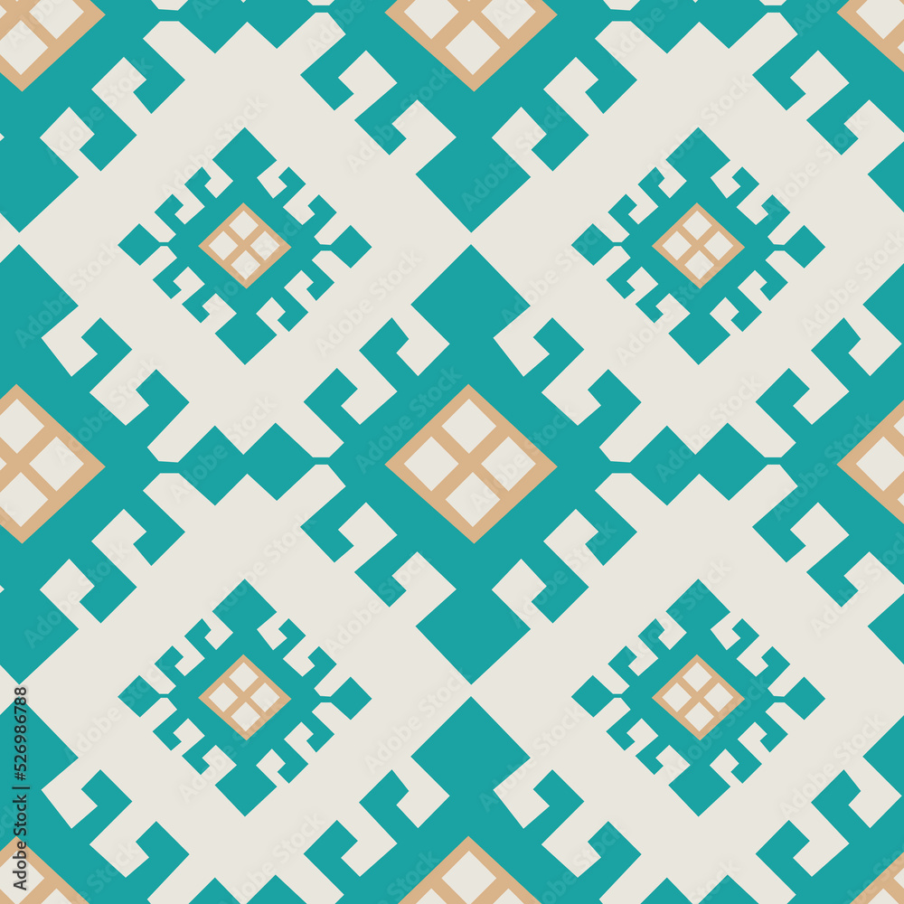 The turkic traditional pattern in a modern version - a digital pattern ...