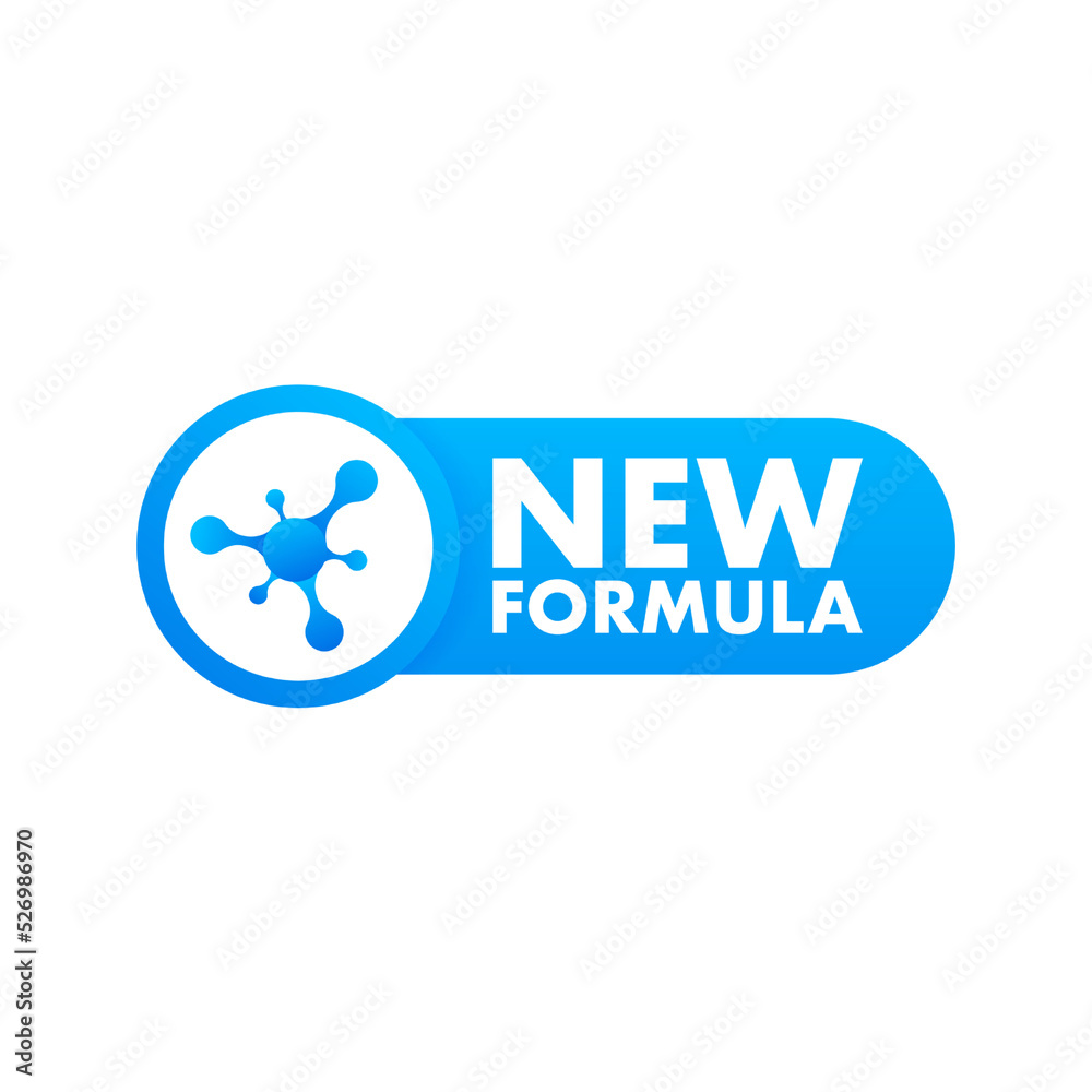 Blue image. New Formula circular futuristic pictogram molecular cell with - isolated on white ...