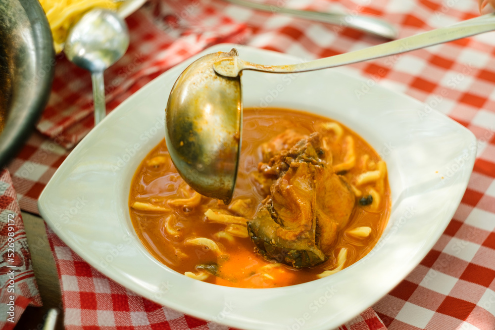 Traditional fish dish from Serbia food (serbian cuisine) and Hungarian ...