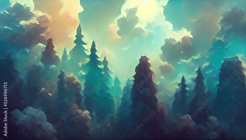 blurred forest landscape for background Stock Illustration | Adobe Stock