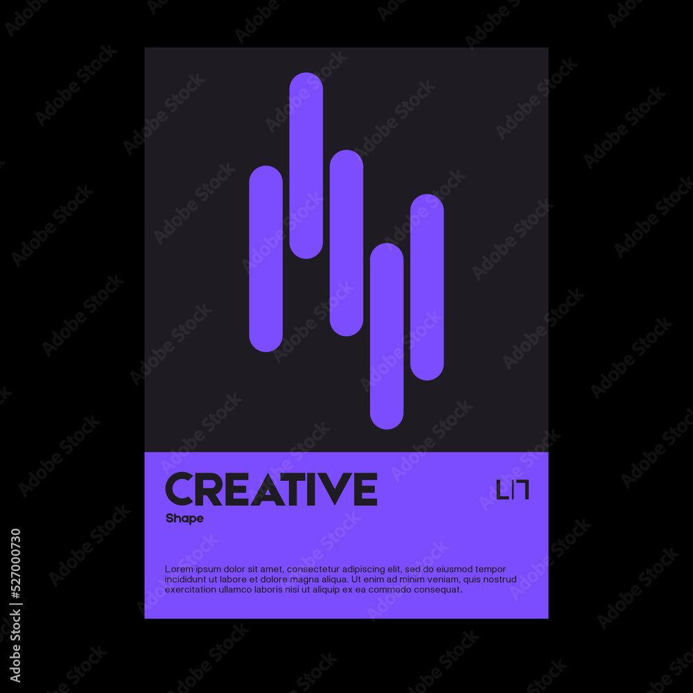 Meta modern aesthetics of Swiss design poster layout. Graphic template ...