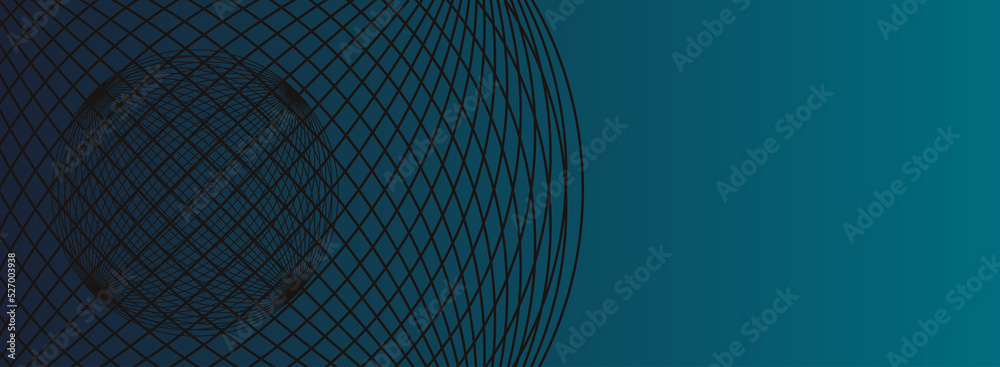 Poster wired spheres background strip aquatic blue shades – Wall Art ...