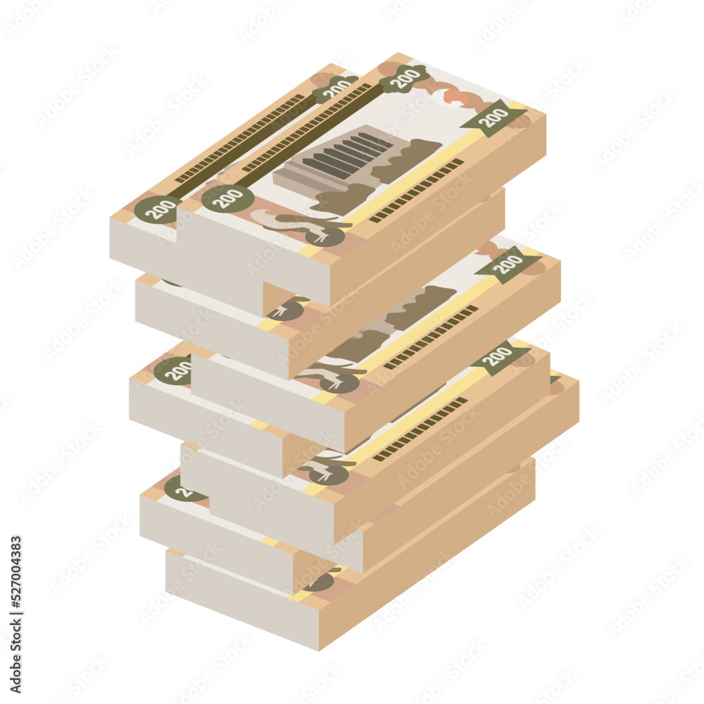UAE Dirham Vector Illustration. United Arab Emirates money set bundle ...