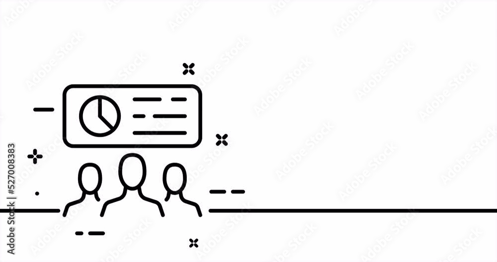 Group of people near diagram. Board with chart, arrows, growth, income ...