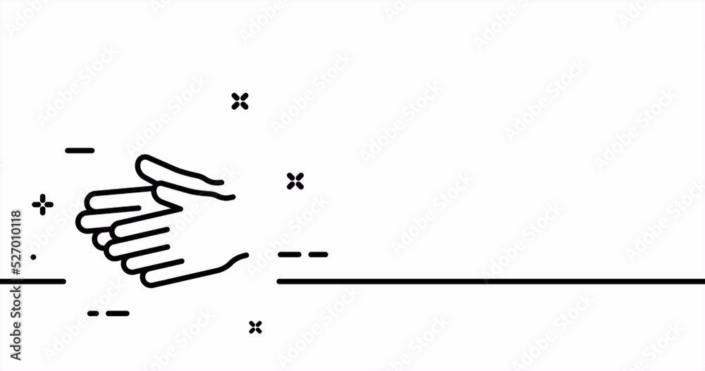 Hygiene. Hand with arrow, clap ones hands, hand washing, antiseptic ...