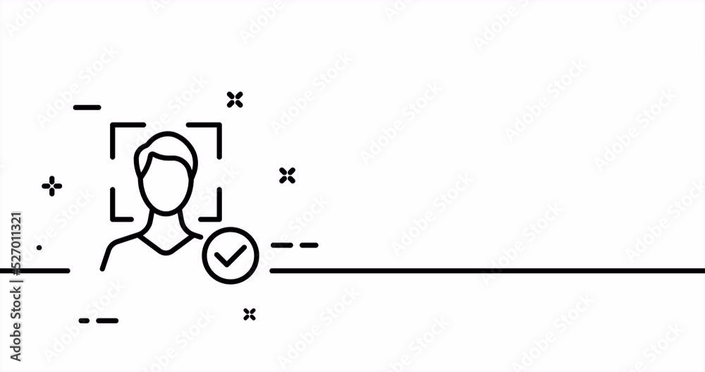 Successful face recognition. Checkmark, face ID, recognize, personal ...