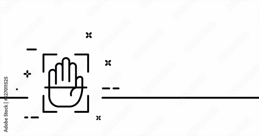Scan a hand palm. Fingerprints, scanner, biometrics, identity ...