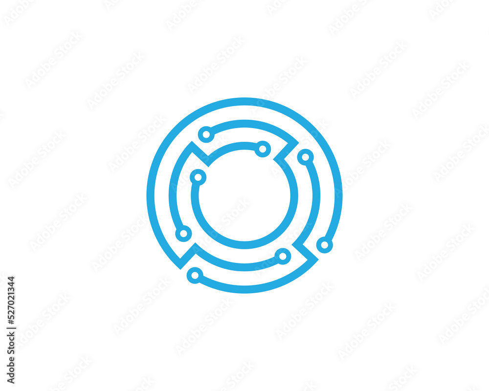 Circle Tech Logo Concept sign icon symbol Design Element. Technology ...