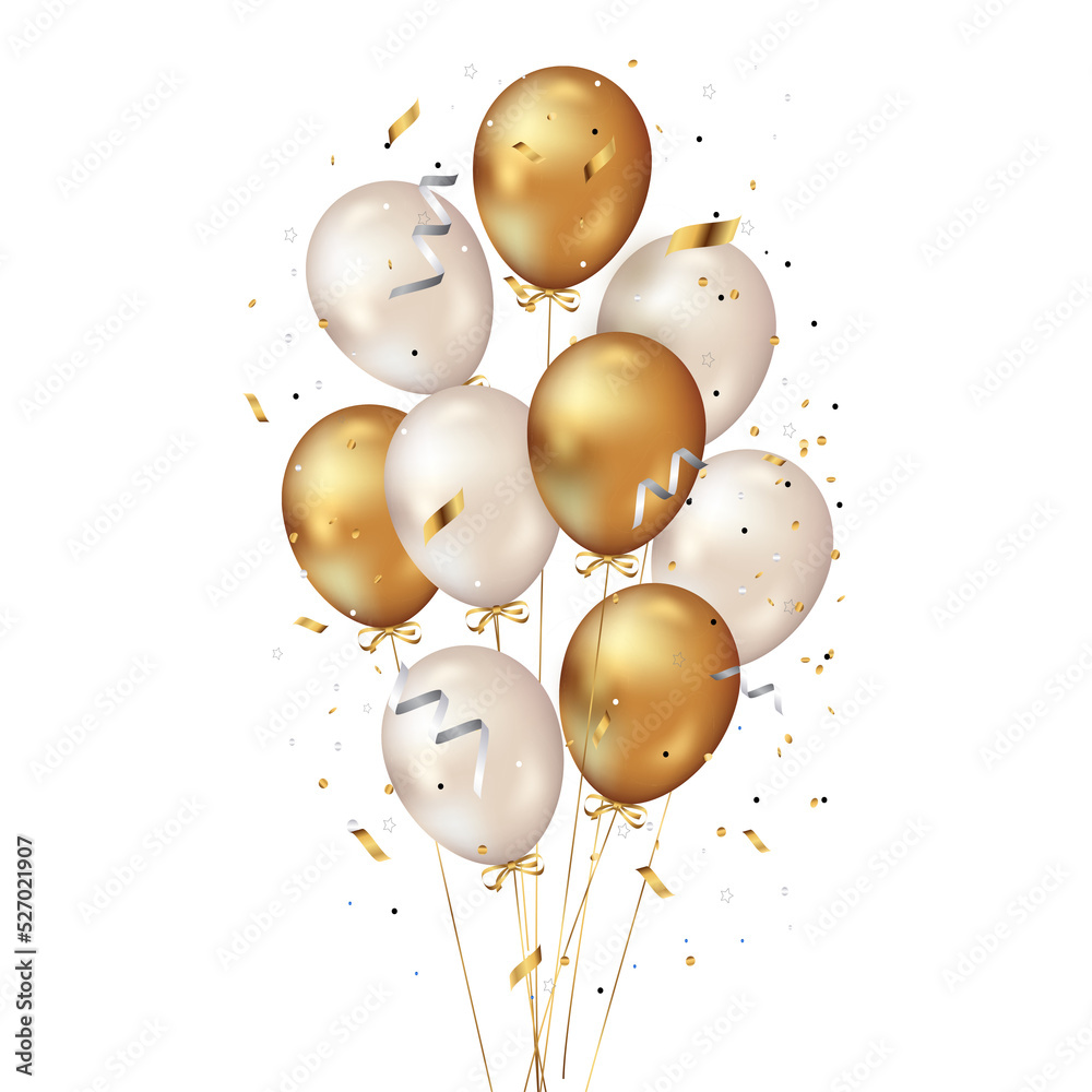 Luxury Birthday Decoration Balloons Stock Illustration | Adobe Stock