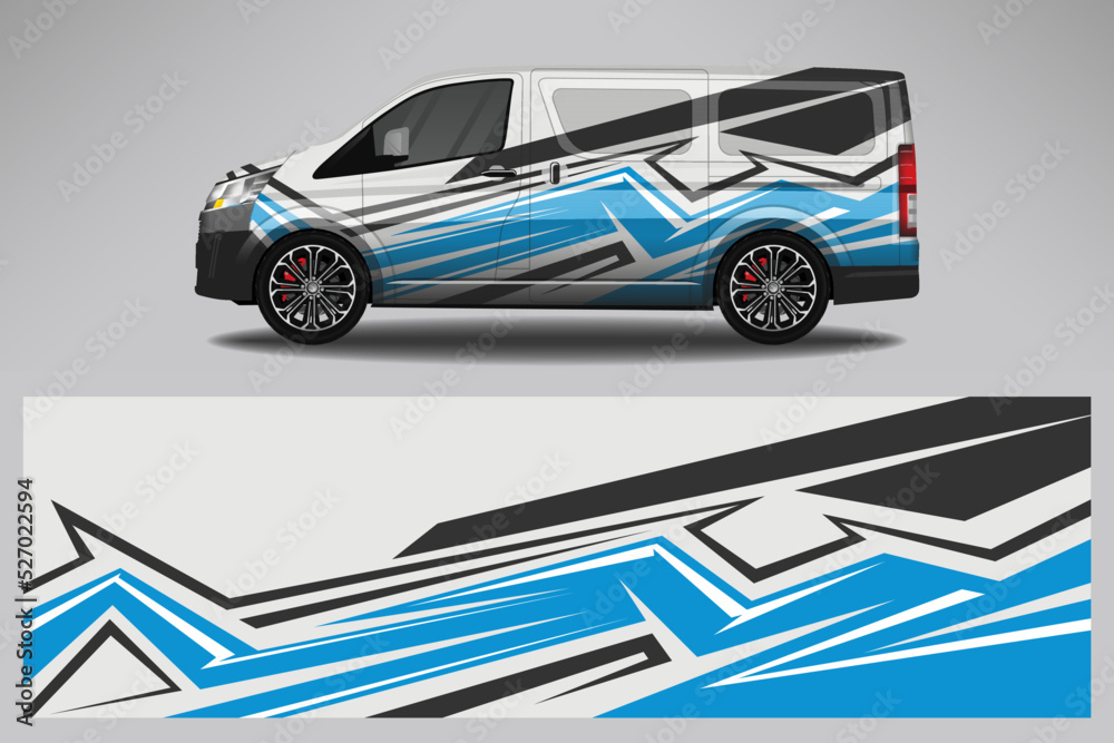 Car decal wrap livery design. Graphic abstract line racing background ...