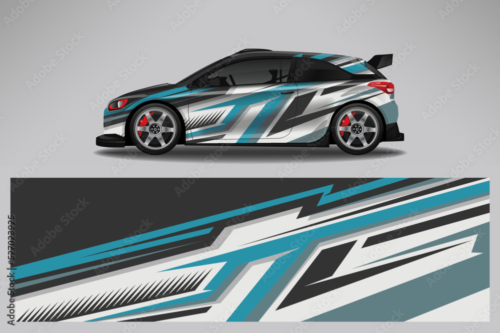 Car decal wrap livery design. Graphic abstract line racing background ...