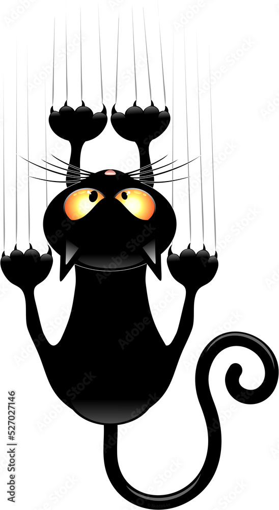 Cat Naughty and Funny Cartoon Character hanging and sliding down - Cats ...