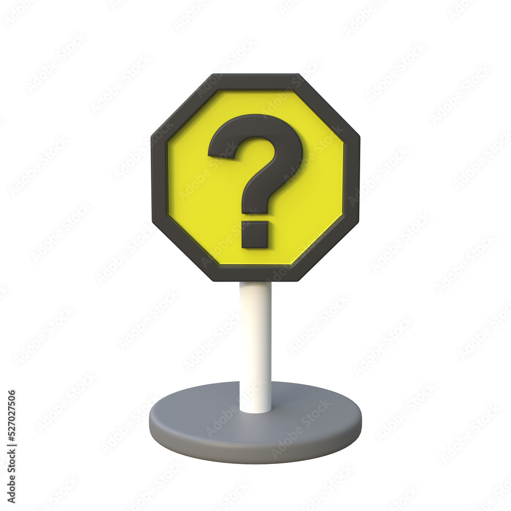 Question mark sign. 3D element. Stock Illustration | Adobe Stock