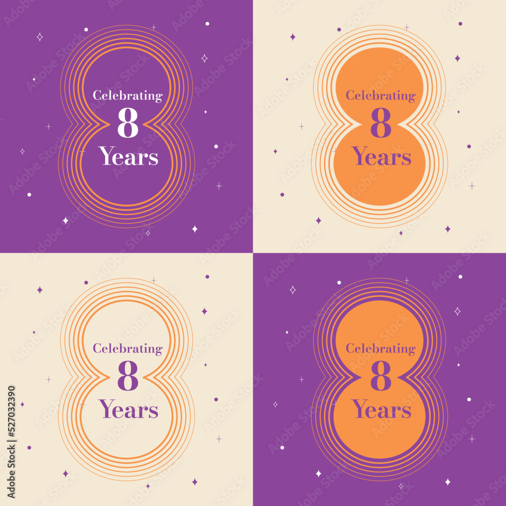 8th Anniversary, 8 Years, Celebration, Anniversary Vector Graphic Stock ...