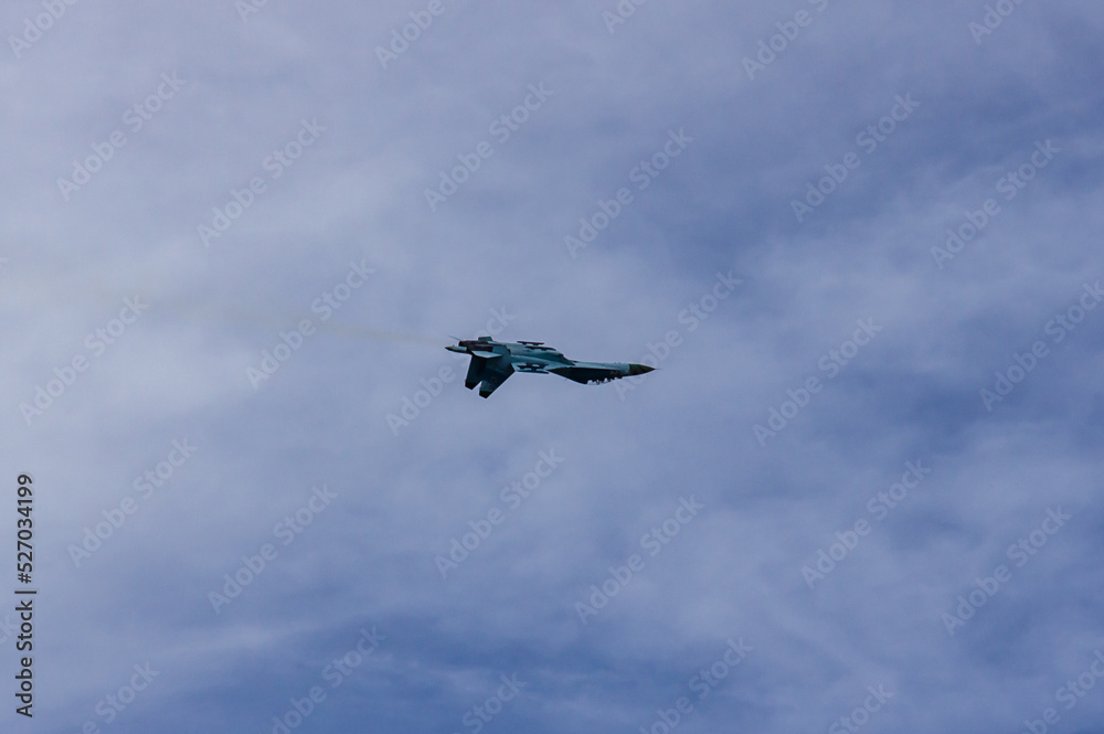 Soviet-Russian multipurpose fighter Su-27 (NATO - Flanker-C) of 4th ...
