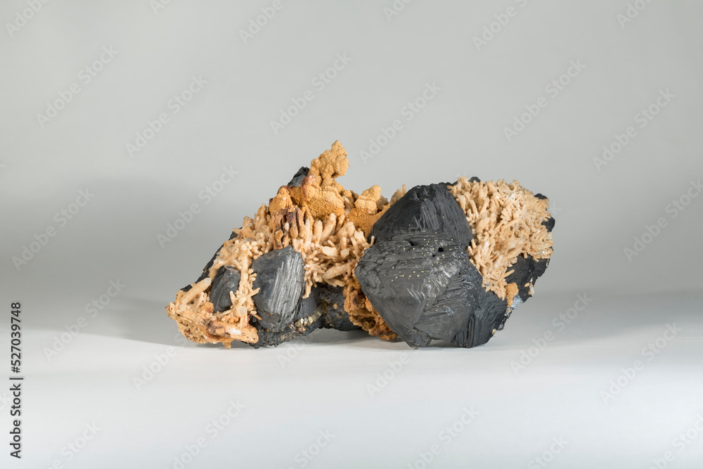 A sample of a natural mineral Sphalerite, zinc sulfide (sulfide class ...