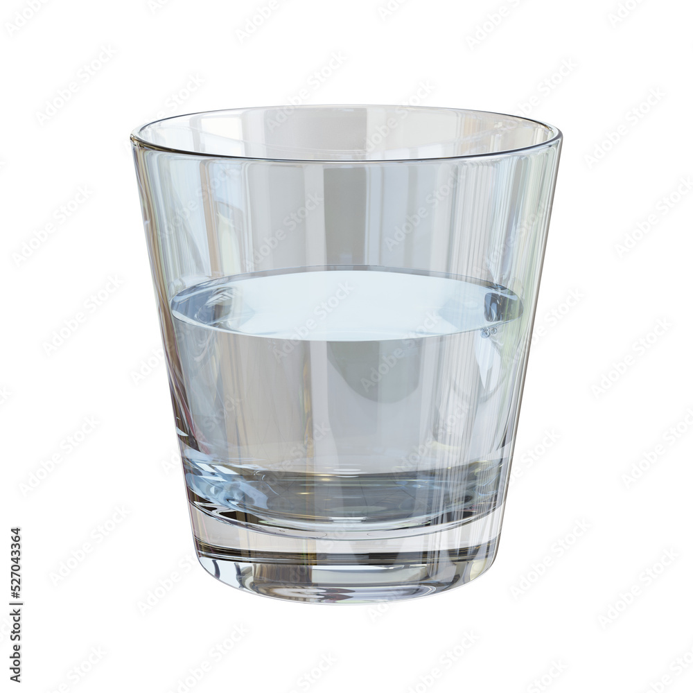 half full glass of water isolated on transparent background Stock Photo ...