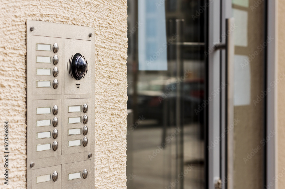 Intercom System, Door Bell buttons with Microphone and Camera. Entrance ...