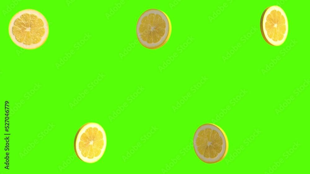 realistic spinning lemon slice - 3D chroma key animation vídeo de Stock ...