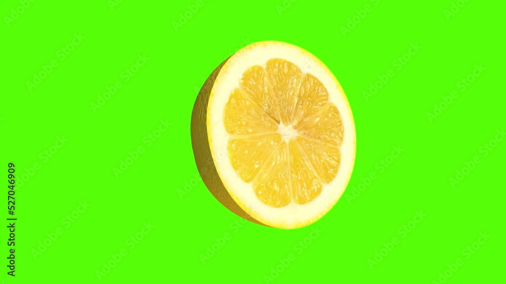 realistic spinning lemon slice - 3D chroma key animation Stock ビデオ ...