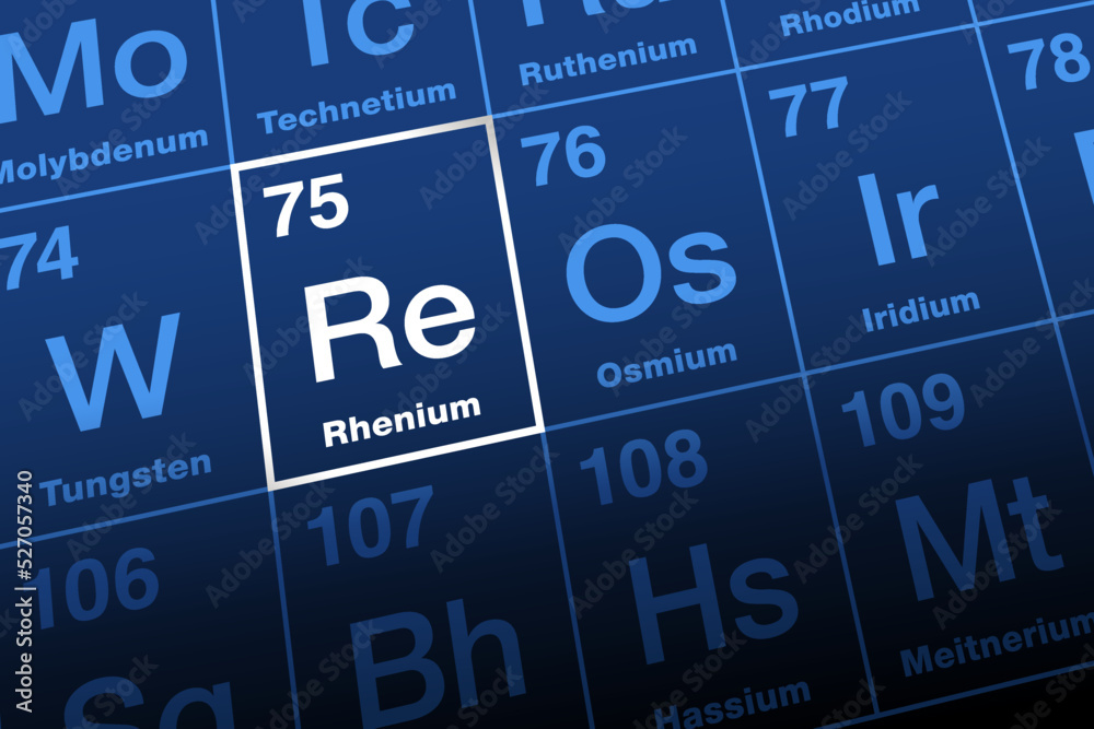 Vecteur Stock Rhenium on periodic table. Transition metal, named after ...