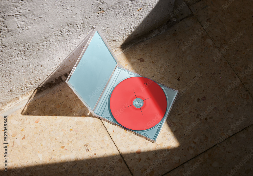Realistic Open CD Album Mockup with Shadows Stock Template | Adobe Stock
