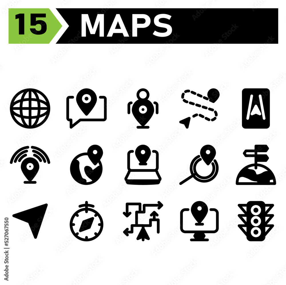 Maps And Navigation icon include globe, world, map, navigation, chat ...
