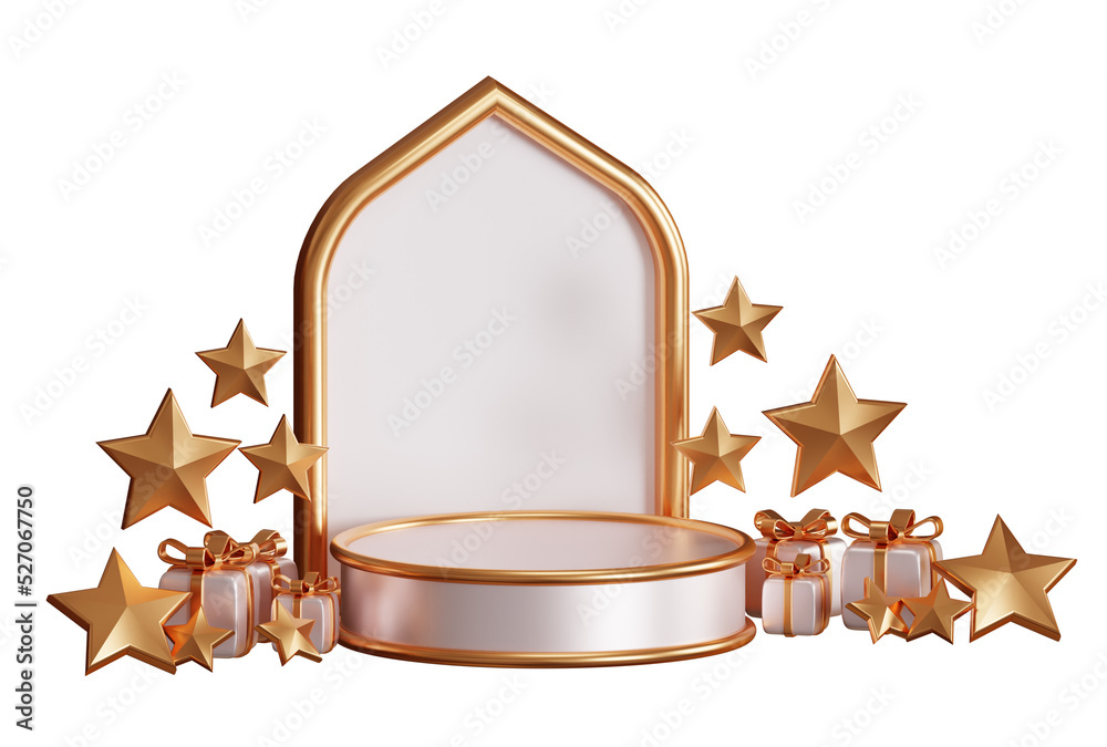 Islamic 3D Design With Empty Podium High Quality PNG Stock Illustration ...
