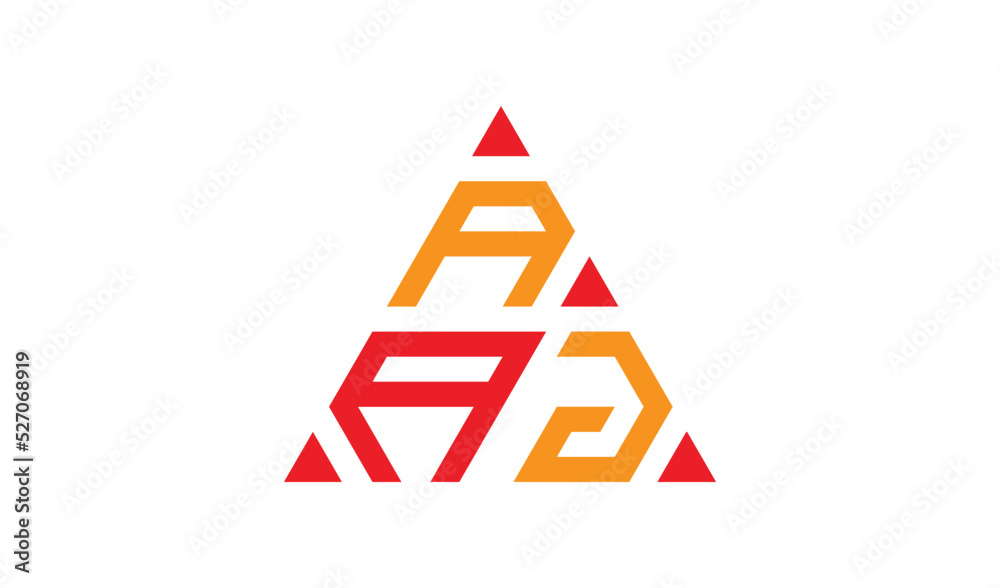 AAJ triangle logo design monogram, AAJ triangle vector logo, AAJ with ...