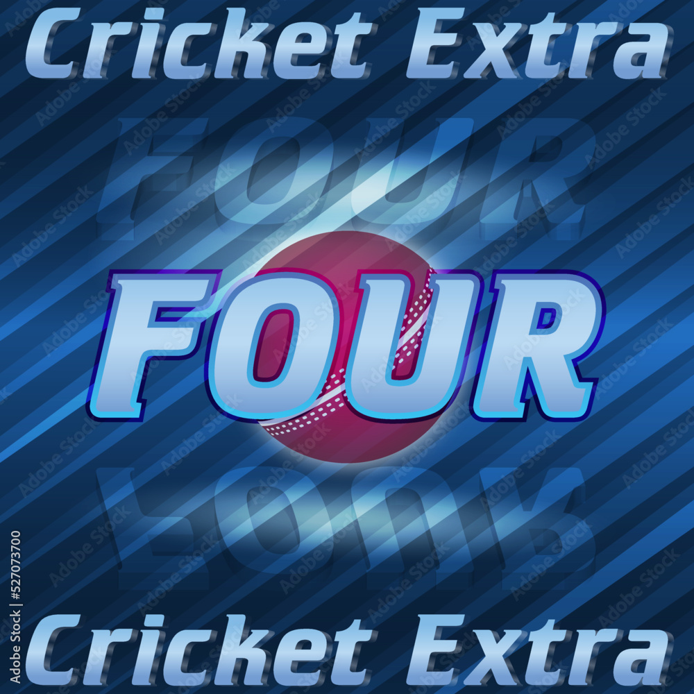 Cricket extra text effect with a cricket ball. Presentation thumbnail ...