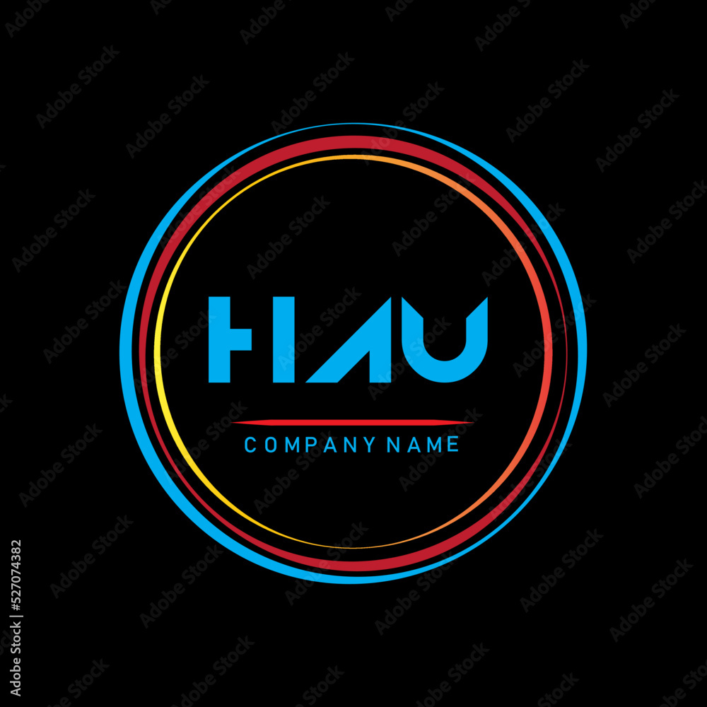 HAU design,HAU letter logo vector,HAU letter monogram logo design ...