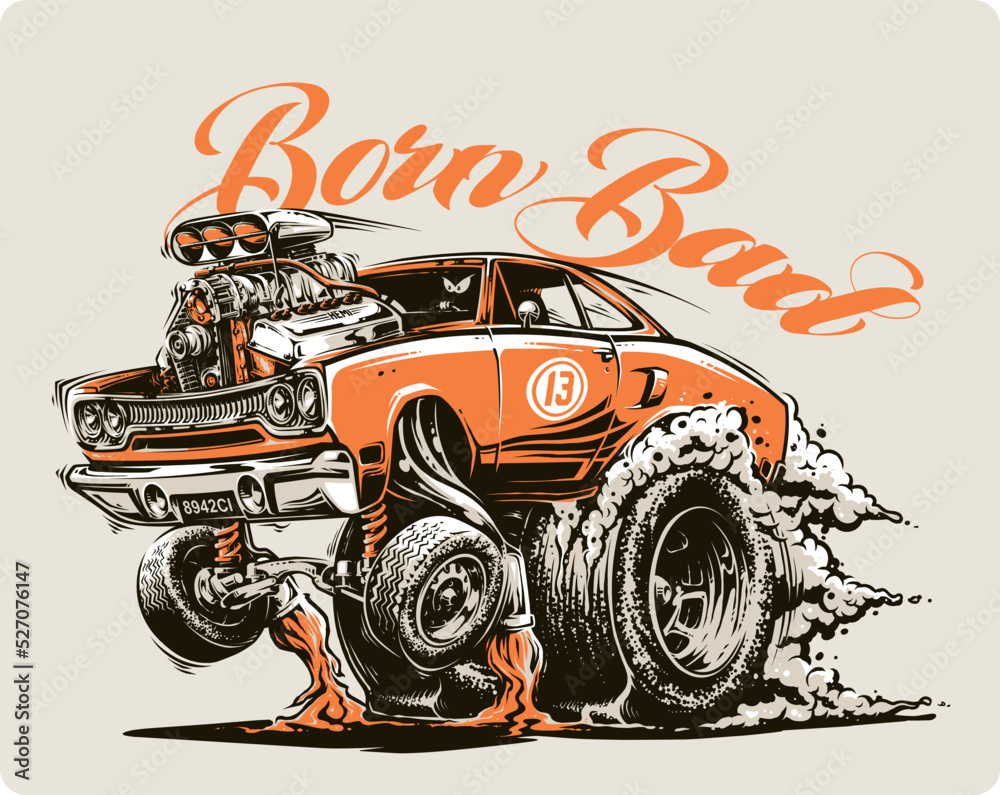 Vector Classic Muscle Car Stock Vector | Adobe Stock