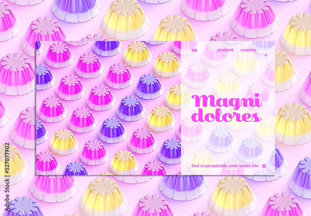 Colorful Web Screen Layout with Candy theme Background Stock Template ...