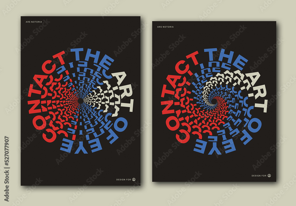 Creative Typography Poster Layout with Stacked Text Effects Stock ...