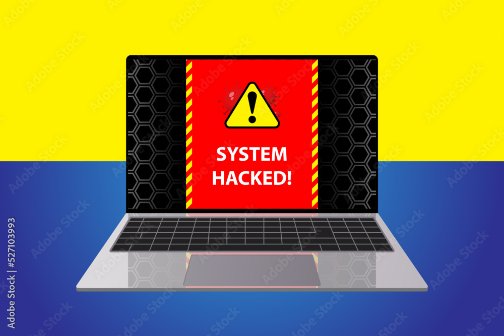 System hacking with info message Concept Malware penetration, virus ...