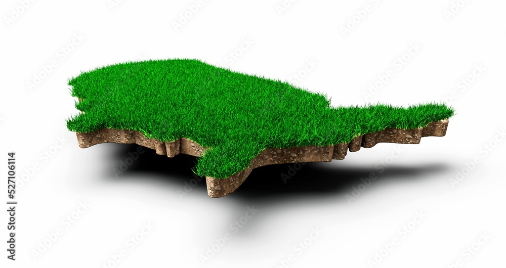 3D illustration of a map soil land geology cross-section Stock ...