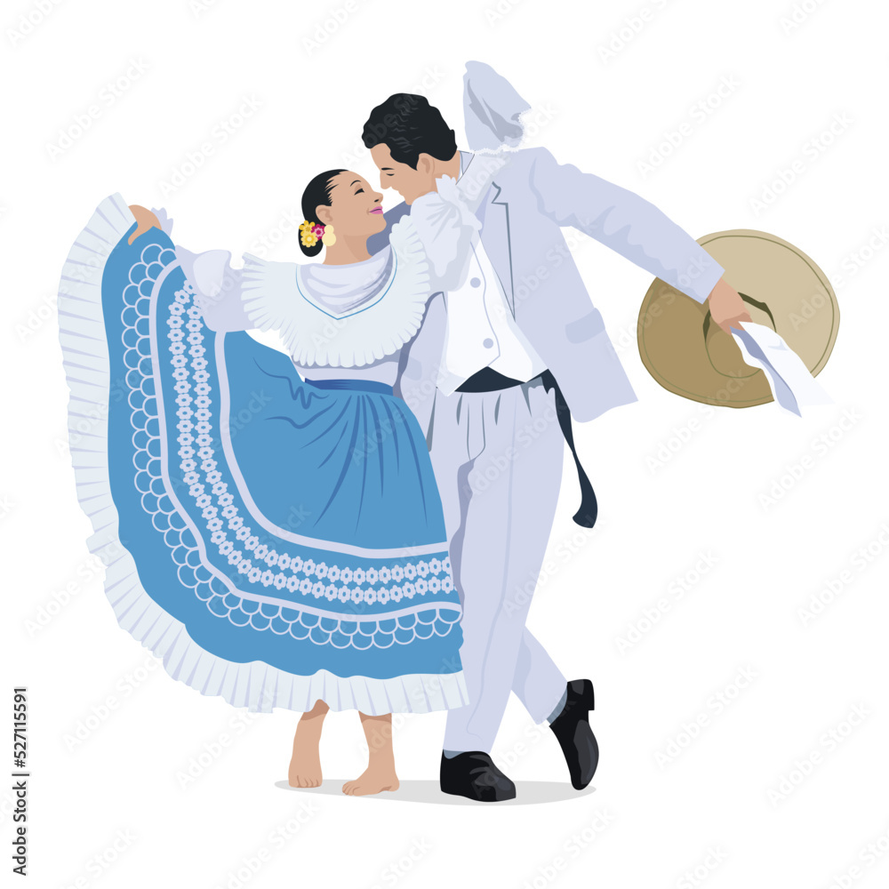 Marinera, traditional dance from Peru Stock Vector | Adobe Stock