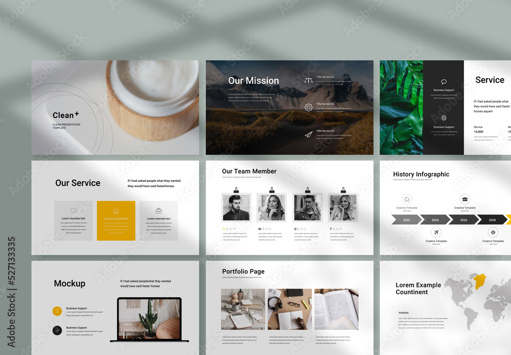 Clean Presentation Layout Stock Template | Adobe Stock