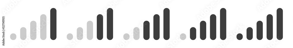 Connection icon set. Mobile phone bar icons. Signal strength Icon ...