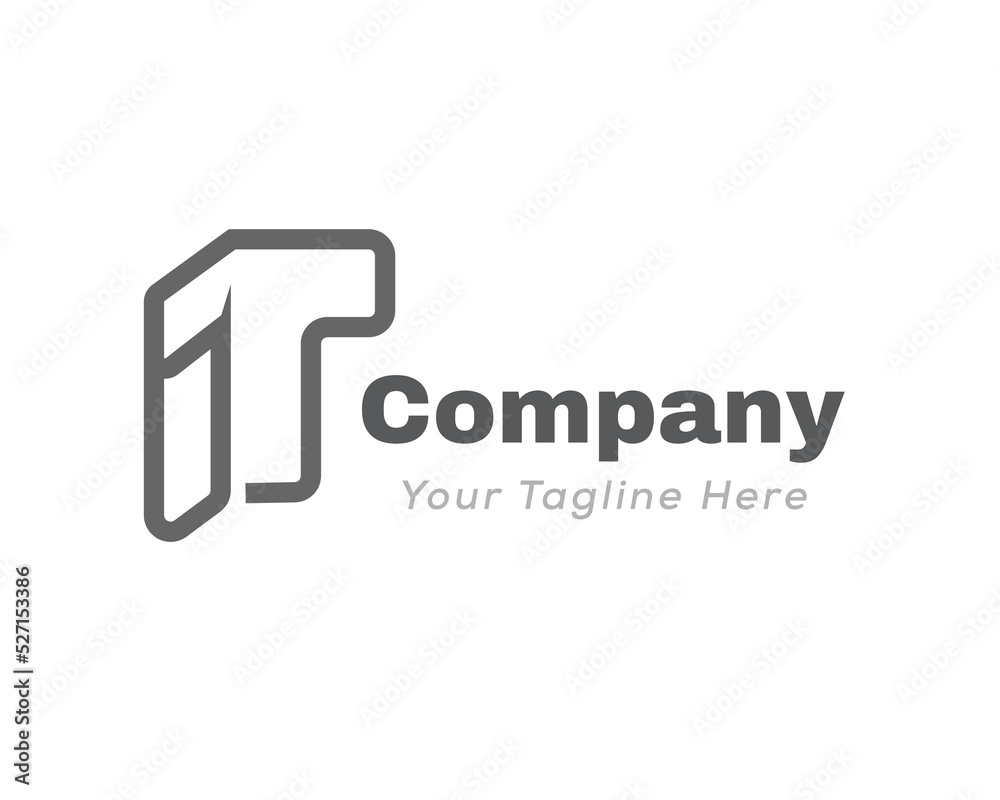 it initial line monogram logo icon symbol design template illustration ...