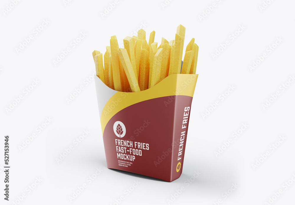 French Fries Packaging Mockup Stock Template | Adobe Stock