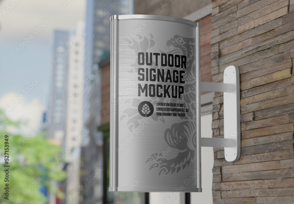 Metal Signage Mockup Stock Template | Adobe Stock