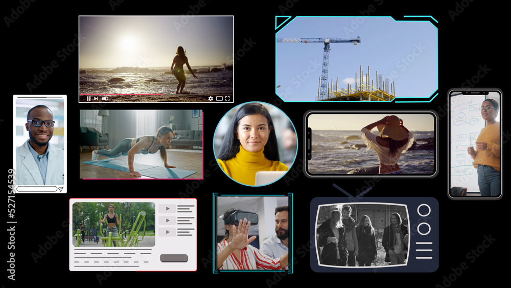 Media Screens Replacement Overlay Stock Template | Adobe Stock