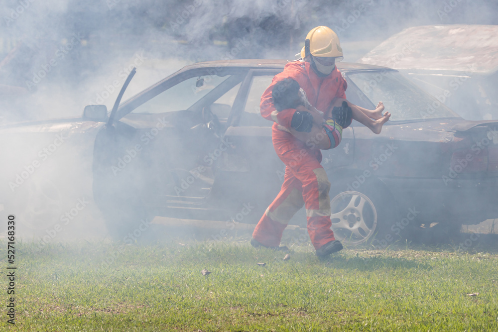 Firefighters Saving People From Fire