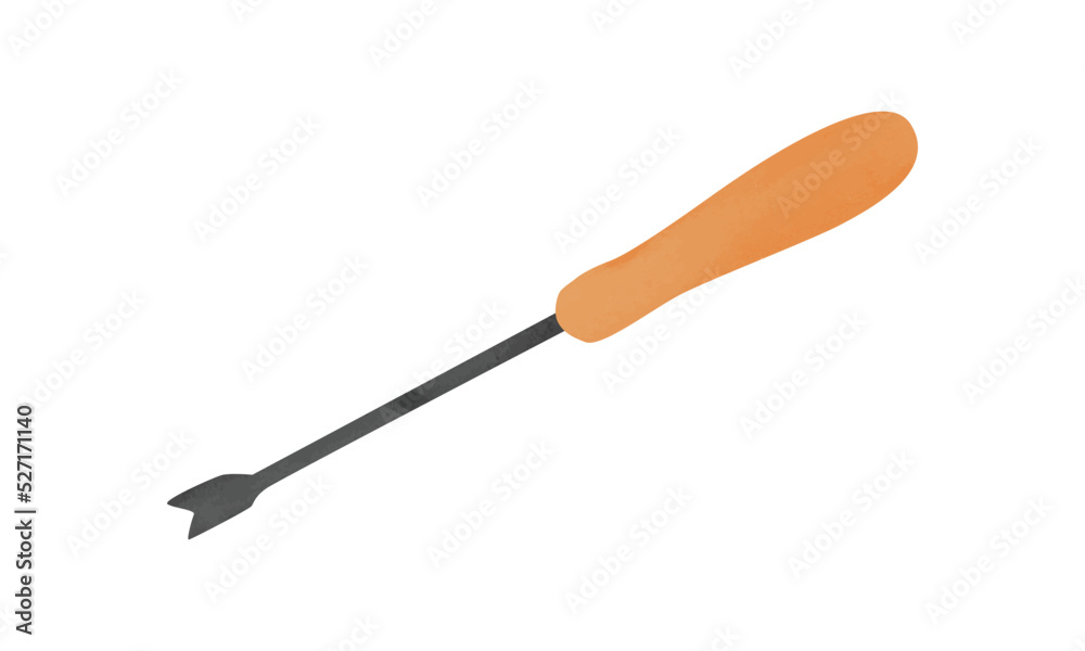 Gardening hand weeder watercolor style vector illustration isolated on ...