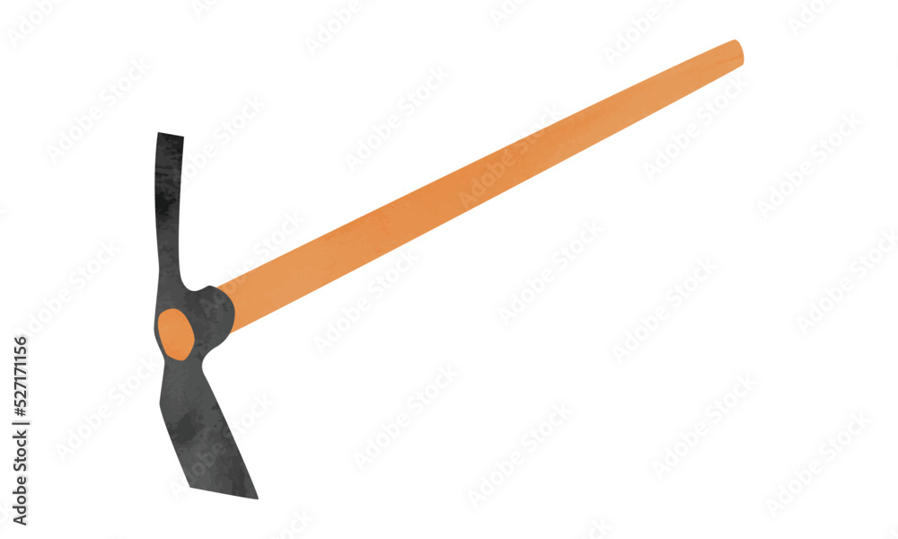 Gardening mattock watercolor style vector illustration isolated on ...