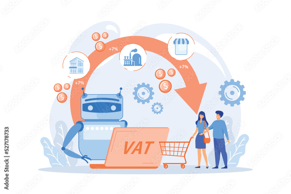 Artificial intelligence, ai calculating taxation multiplier. Value ...