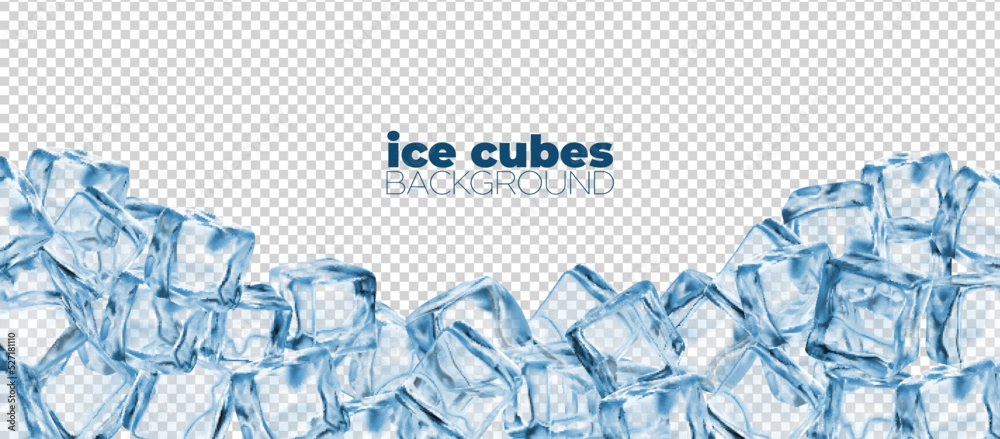 Vetor de Ice cubes background, crystal ice blocks. Realistic 3d vector ...