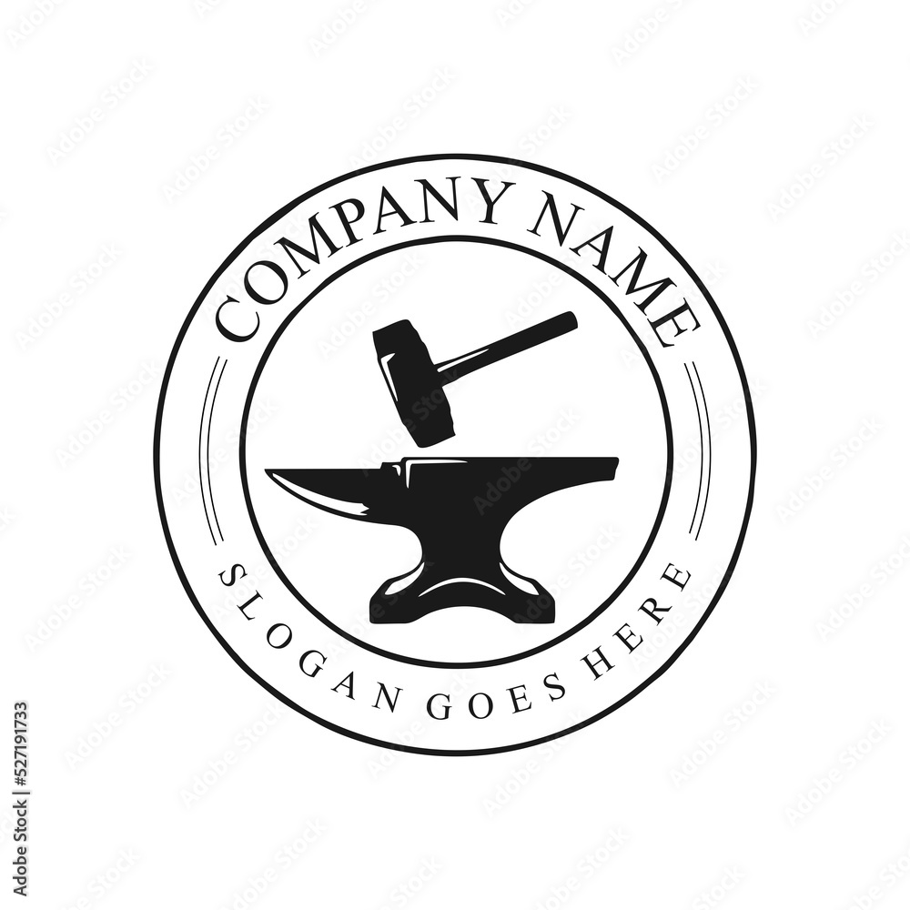 Simple blacksmith logo vector image Stock Vector | Adobe Stock